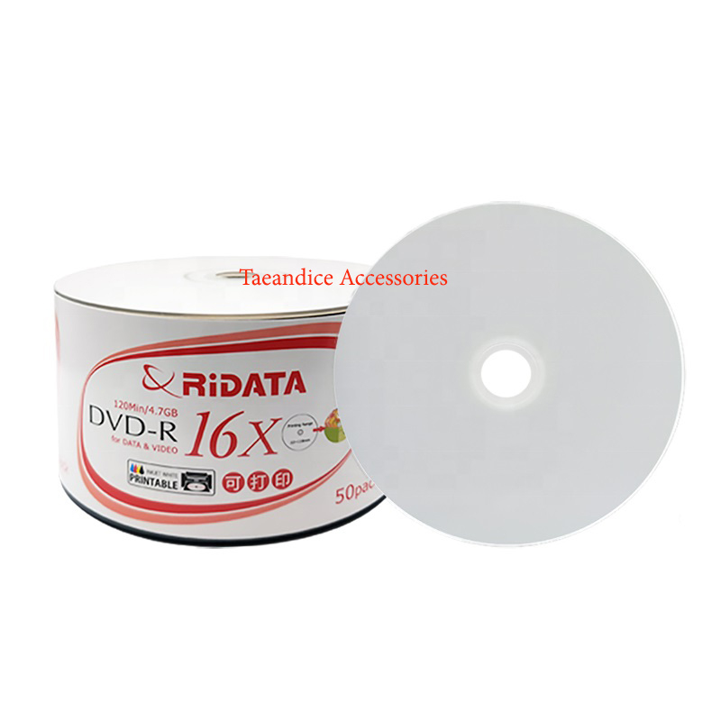 แผ่นดีวีดี Ridata DVD-R Printable 4.7GB 16x/120min (50 แผ่น) | Shopee ...