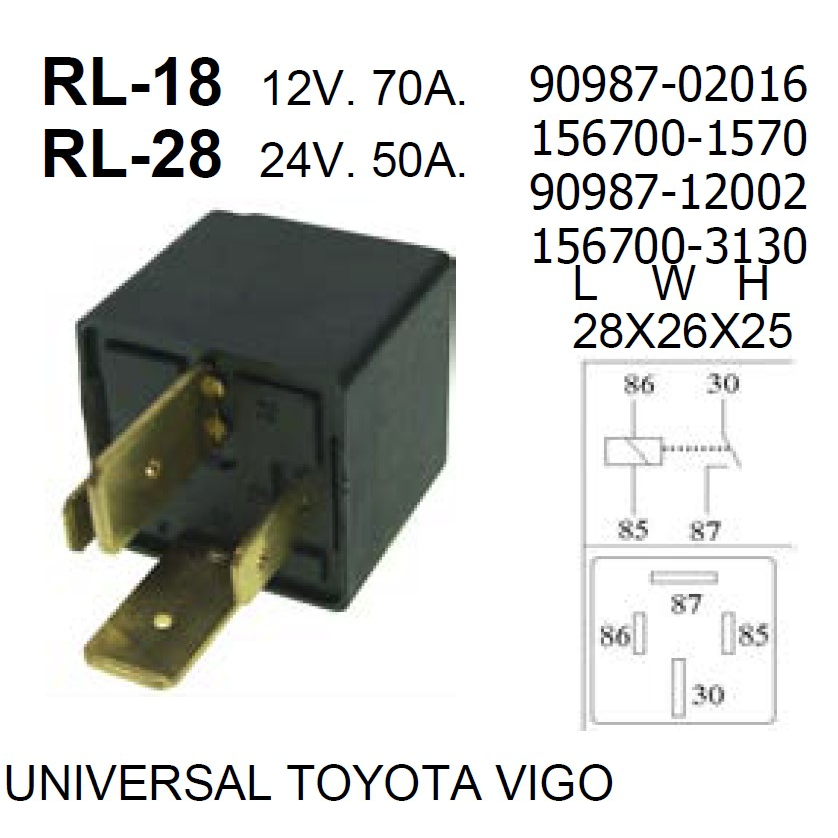 รีเลย์ 4 ขา 12V 70A (RL-18) / 24V 50A (RL-28) ยี่ห้อ New-Star | Shopee ...