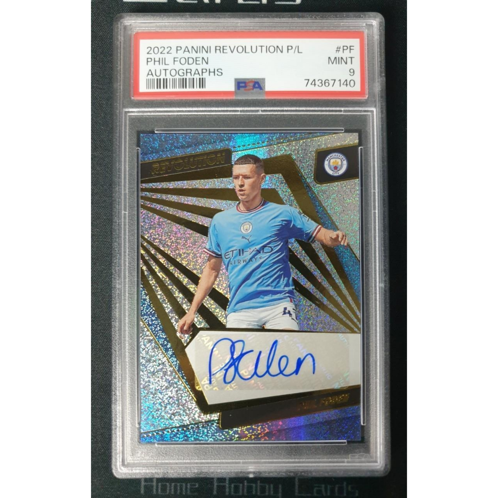 การ์ด 2022 Panini Phil Foden Autographs PSA 9 , ลายเซ็นต์ Manchester ...