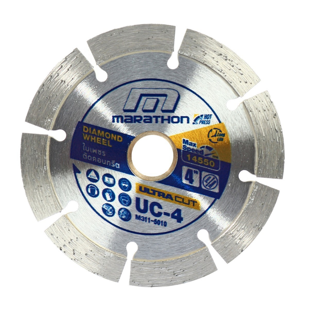 MARATHON ใบเพชรตัดคอนกรีต ขนาด 4 นิ้ว รุ่น UC-4 ตัดแห้ง ตัดน้ำ ULTRA ...