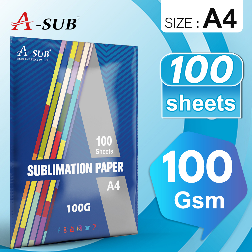 A-SUB Sublimation Transfer Paper A4 Size Heat Transfer Paper for Inkjet ...