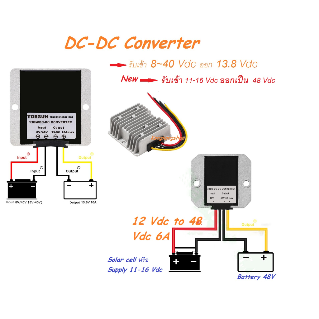 DC to DC Converter 8-40Vdc out 13.8Vdc 10A, รับเข้า 8~40Vdc ออก 13.8Vdc ...