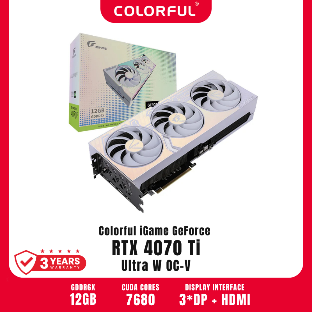 COLORFUL iGame Geforce RTX 4070 Ti Ultra W OC-V Warranty 3 years ...