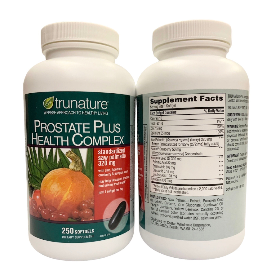 Exp.04/2025🔥Trunature Prostate Plus Health Complex 250 Softgels ...