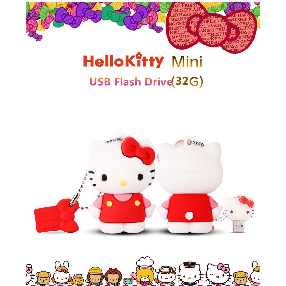 แฟลชไดร์ฟ USB Flashdrive 1TB 128GB 64GB 32GB 16GB 8GB 1GB Cartoon Hello Kitty USB 2.0 | Shopee ...