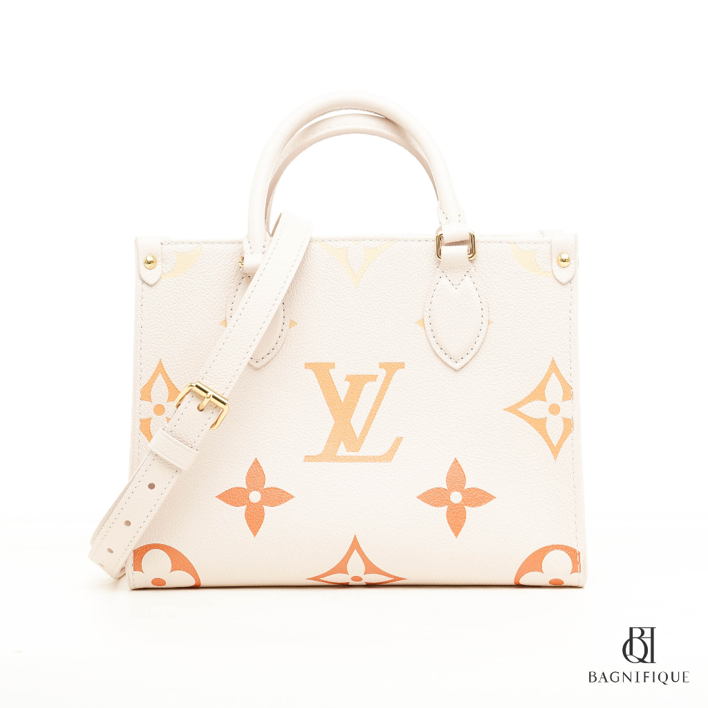 LV ON THE GO WHITE ORANGE CALF GHW 1 | Shopee Thailand