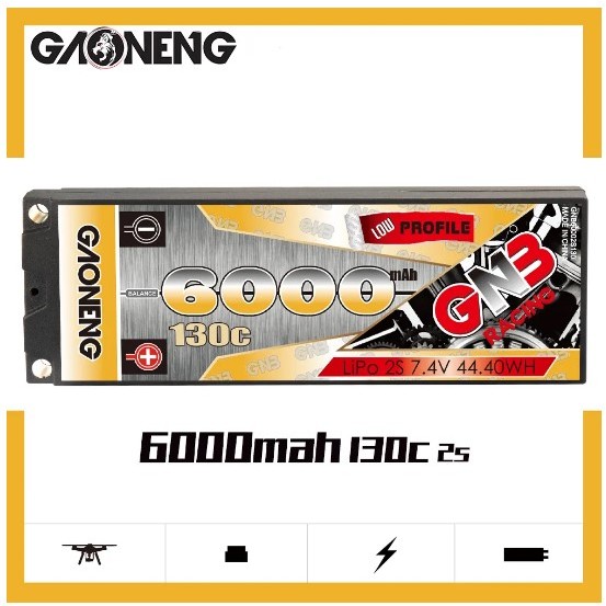 GNB 2s 6000mAh 130c 7.4v Lipo Battery แบตเตอรี่เกาเหนิง ปลั๊ก XT60 ...