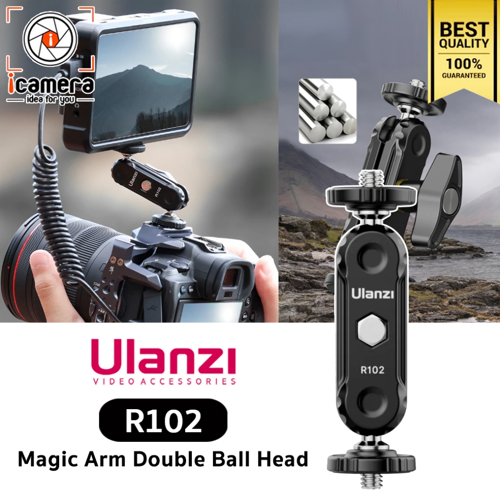 Ulanzi R102 Magic Arm Double Head Clamp With 1/4 Screw เมจิกอาร์ม 9ซม. ...