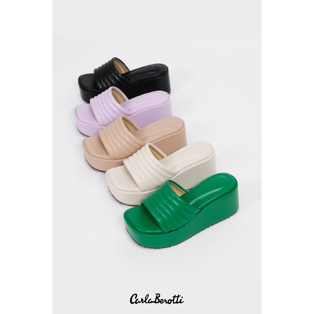 CARLA_BEROTTI รองเท้าส้นตึก Platform น้ำหนักเบา ใส่สบาย สูง 2.5 นิ้ว ...