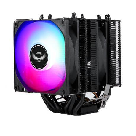 ซิ้งค์พัดลม BLACK CPU 6ท่อrgbของใหม่เย็นเงียบไฟสวยIntel1200/1700/ 2011 ...