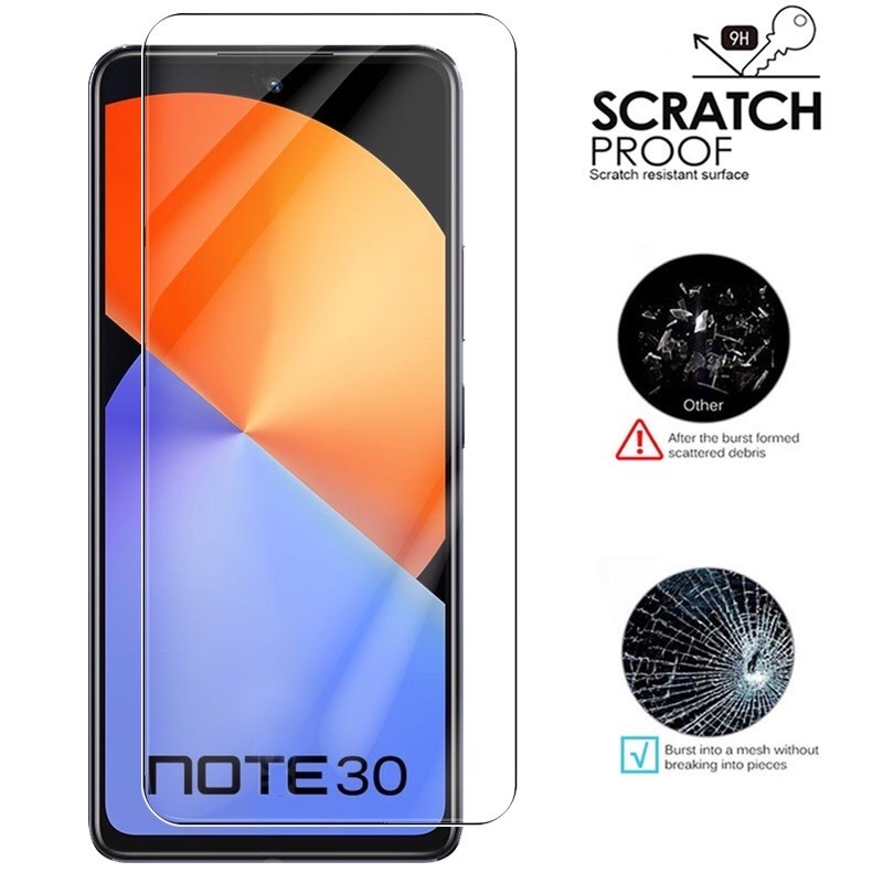ฟิล์มกระจกนิรภัย ไม่เต็มจอ For infinix Note11Pro Note30 VIP 4G/5G Hot40i Smart8 Temperedglass No ...