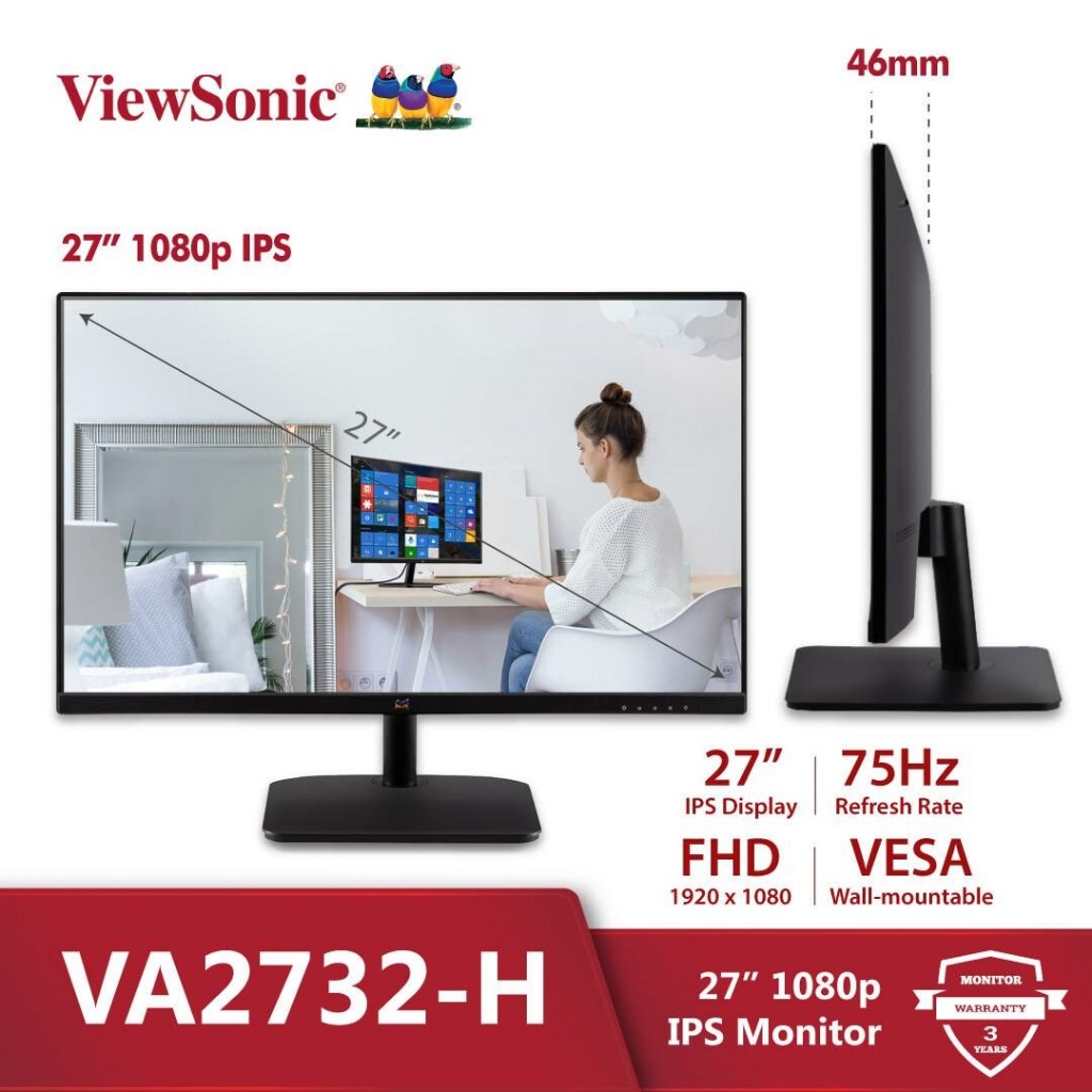 Viewsonic VA2732-H - 27” IPS Monitor Featuring HDMI SuperClear® IPS ...