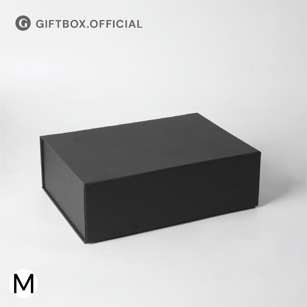 Gift box - Magnetic foldable box - Black : size M กล่องพับได้ กล่อง ...
