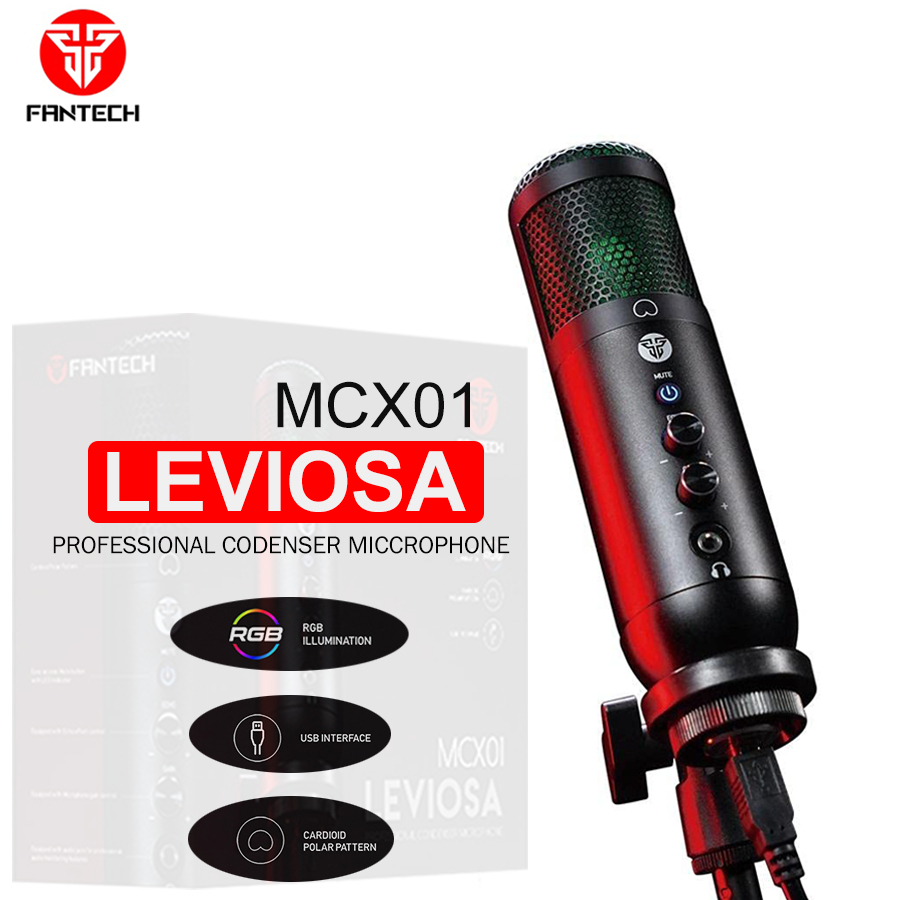 Microphone FANTECH MCX-01 LEVIOSA RGB Professional Condenser Microphone ...