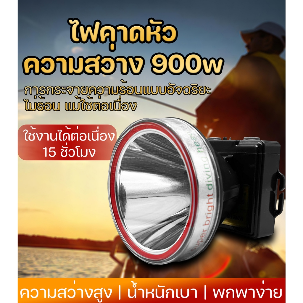 VJP-209 LED ไฟหน้า 900W ระยะการฉายรังสี 1000M กันน้ำไฟหน้าจอแสดงผลของแท้ไฟหน้าไฟฉายกำลังสูงไฟกบ ...