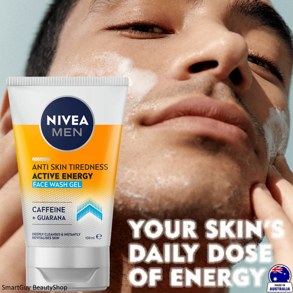 NIVEA MEN Anti Skin Tiredness Active Energy Face Wash Gel 100ml เจลล้าง ...