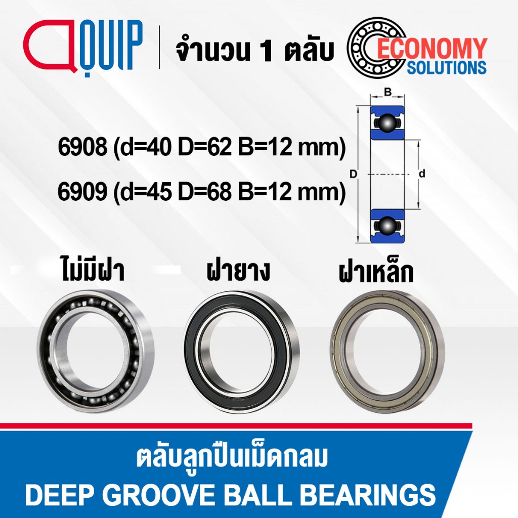 6908 6908ZZ 6908-2RS 6909 6909ZZ 6909-2RS ตลับลูกปืนเม็ดกลม (DEEP ...
