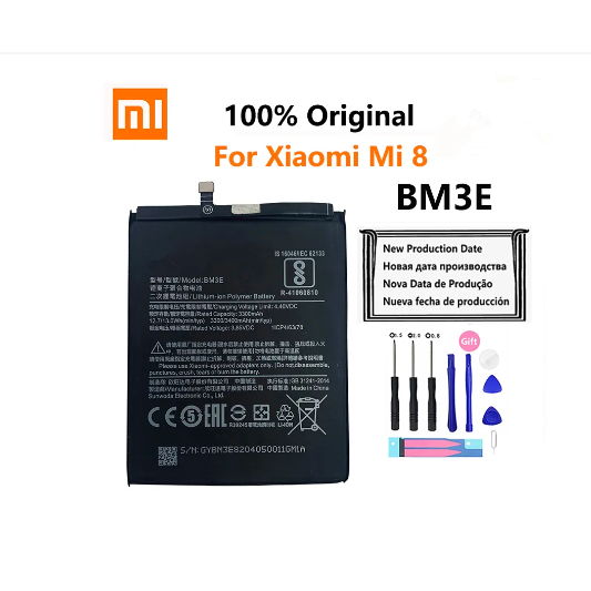 100% แบตเตอรี่โทรศัพท์มือถือ Xiaomi เดิม BM3E สำหรับ Xiaomi Xiaomi 8 ...
