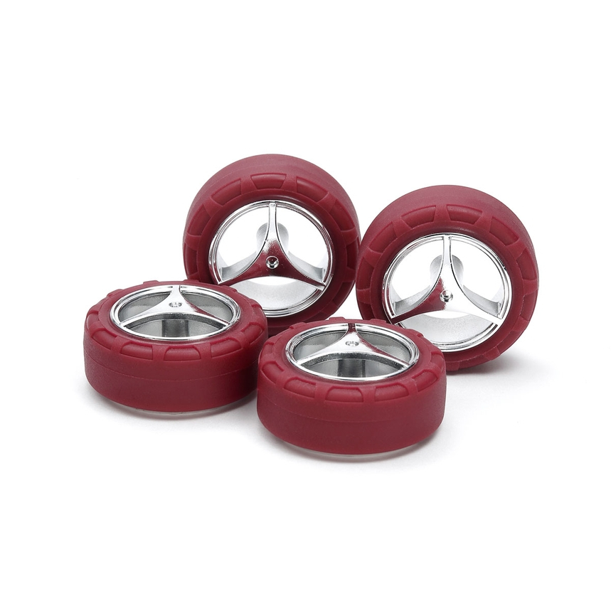 ล้อเล็ก + ยางมารูน Tamiya 95649 Low Friction Small Dia. Narrow Tires ...