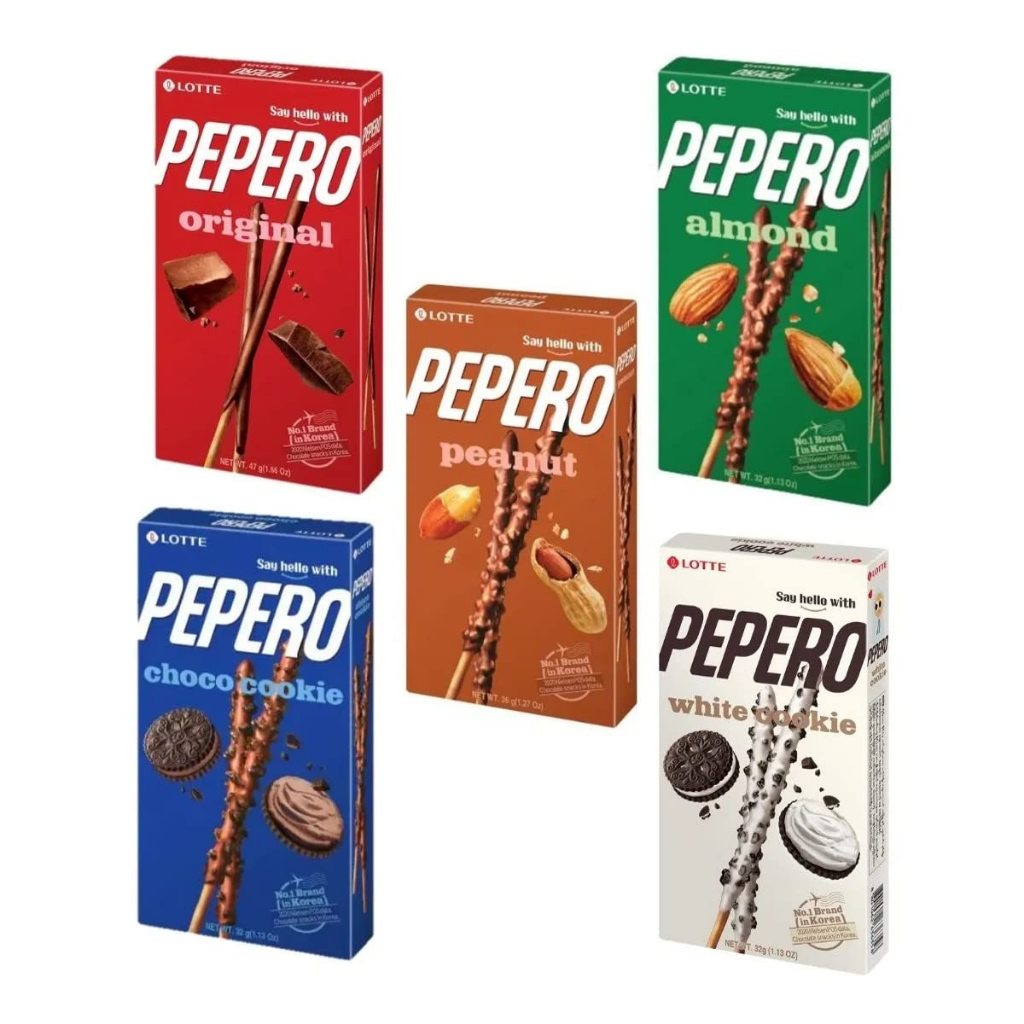 Lotte Pepero 1 กล่อง มี 8 กล่องเล็ก มี 8 รส | Shopee Thailand