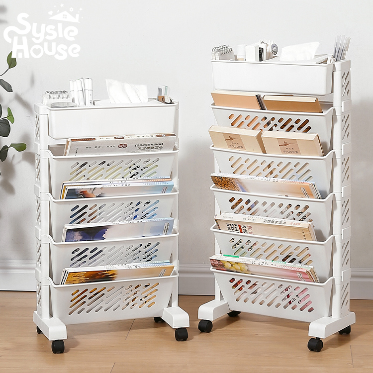 Sysie House ชั้นวางหนังสือเคลื่อนที่ มินิมอล ชั้นวางของ โมเดิร์น มีล้อ ...