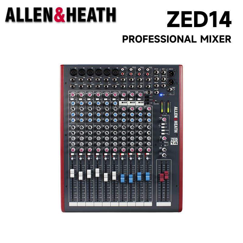 ++ Allen & Heath ZED-12FX ZED14 เครื่องผสมเสียงระดับมืออาชีพ, 6-Channel Mono 3, ช่องสเตอริโอ, 2 ...