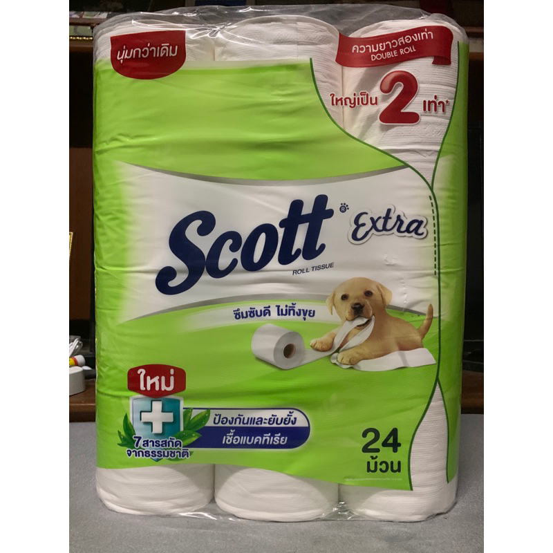 (ส่งฟรี) สก๊อตต์ เอ็กซ์ตร้า กระดาษชำระ ยาวพิเศษ หนา2ชั้น ขนาด 24 ม้วน SCOTT EXTRA Big Roll ...