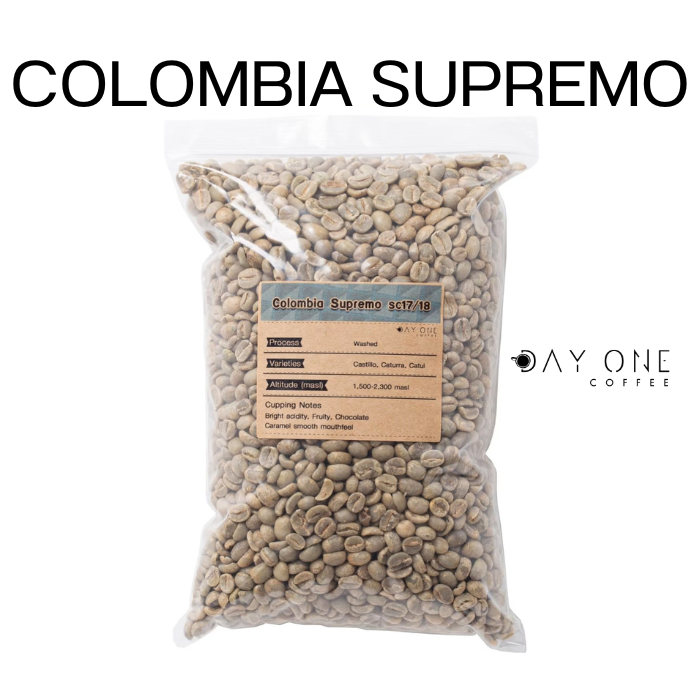 เมล็ดกาแฟดิบโคลัมเบีย Colombia Supremo sc17/18 DAY ONE COFFEE | Shopee ...