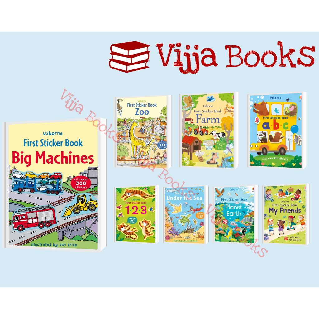 Usborne First Sticker Book 123 abc Farm Zoo Sea Machines หนังสือเด็ก ...