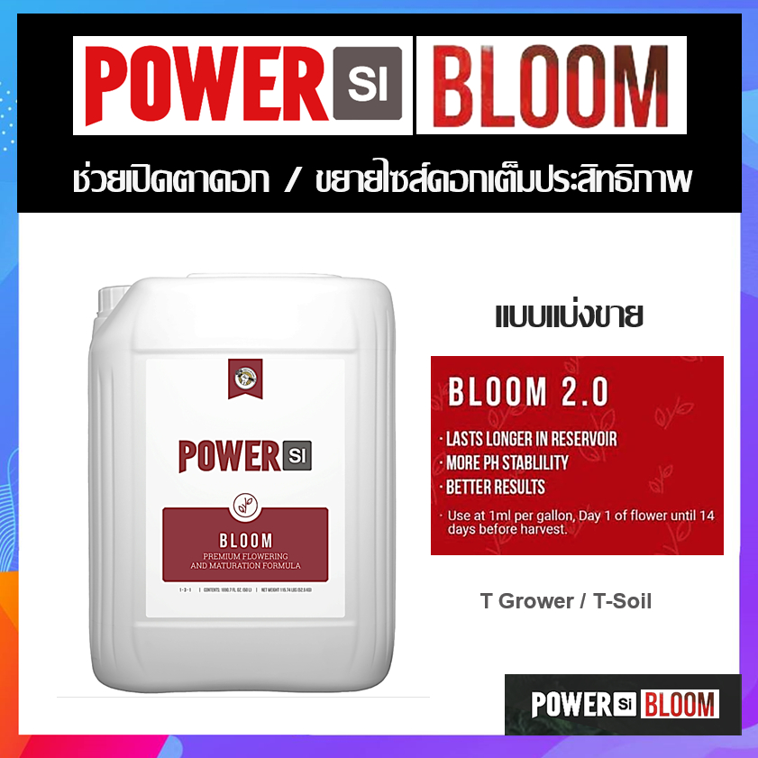 Power Si Bloom V2 เสริมทำดอกแบบครบเครื่อง บำรุงดอก ขนาดแบ่งขาย | Shopee ...