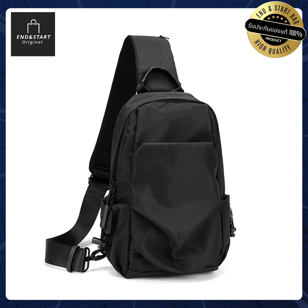 BAGB018 กระเป๋า END&START กระเป๋าสะพายข้าง มีซับที่ไหล่ เนื้อผ้ากันน้ำ | Shopee Thailand
