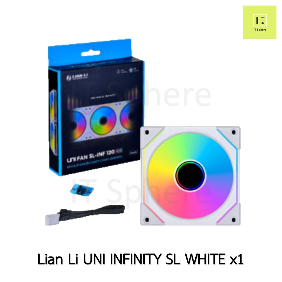 [SL-INF] พัดลมเคส Lian Li UNI FAN SL INFINITY rgb BLACK WHITE สีขาว สี ...