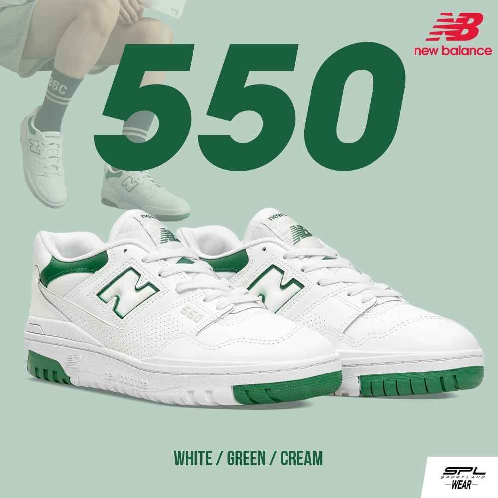 New Balance รองเท้าผ้าใบ รองเท้าลำลอง NB M 550 LFSTY White-Green ...
