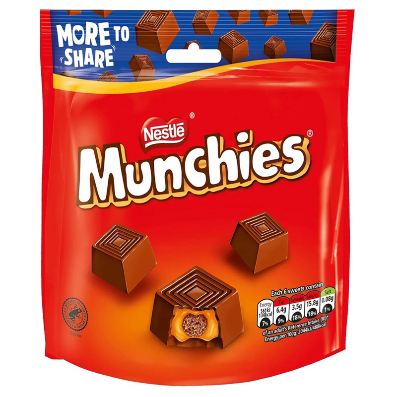 Nestle Munchies chocolate bag 104g. เนสเล่ช็อกโกแลต นำเข้า | Shopee ...
