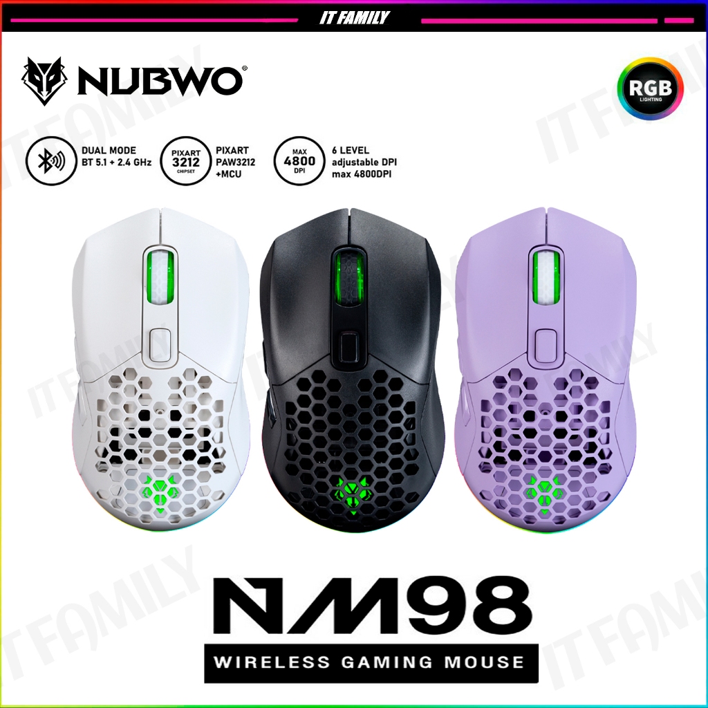 เมาส์ไร้สาย NUBWO NM98 BT5.1/WIRELESS MOUSE(ไม่เหมาะเอาไปเล่นเกมส์) รับประกัน 1ปี | Shopee Thailand