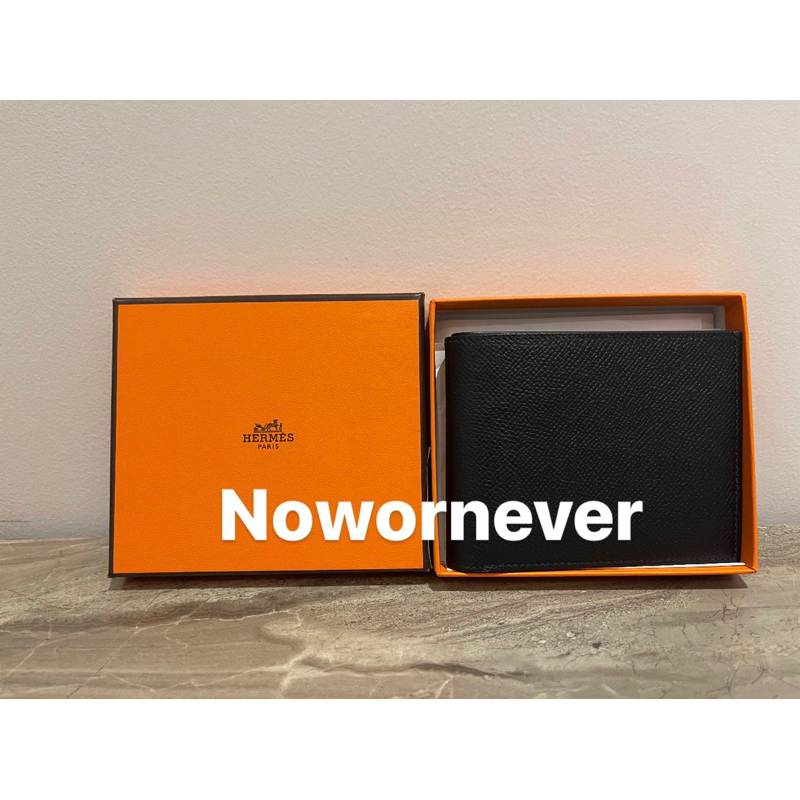 (SALE 37,890 !! ใส่ Code Shopee) Hermes Wallet Epsom Black ของใหม่ หายากมาก HERMES P-FEUILLE ...