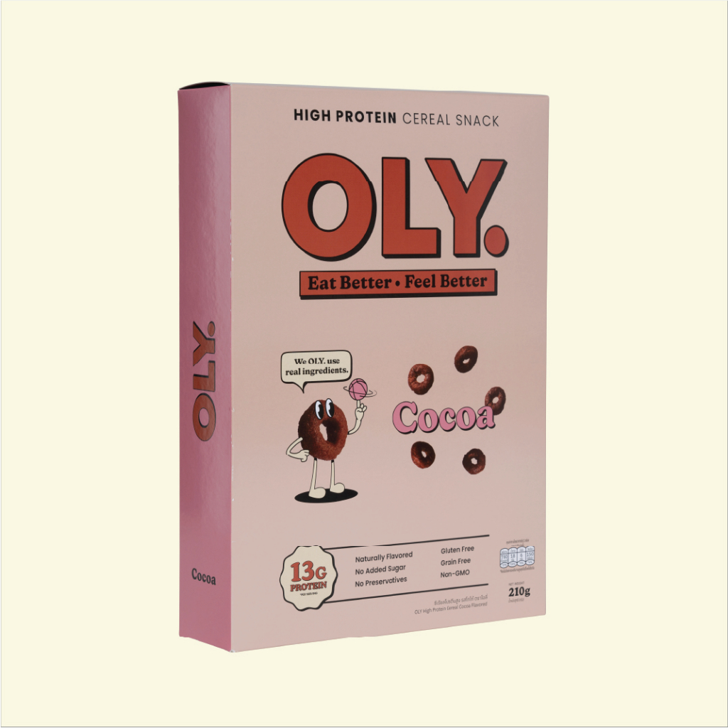 OLY. High Protein Cereal Cocoa Flavor 210 g ซีเรียลโปรตีนสูง รส โกโก้ ...