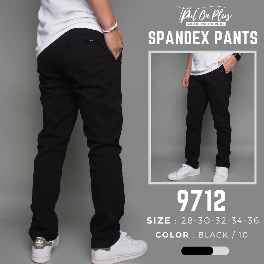 GOODWIN - 9712 SPANDEX PANTS กางเกงขายาว ผู้ชาย ผ้ายืด สีพื้น Slim fit | Shopee Thailand