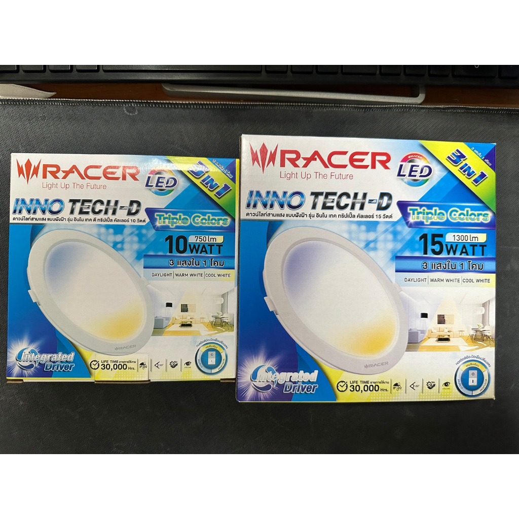 โคมไฟดาวน์ไลท์ 3 แสงใน 1โคม แบบฝังฝ้า รุ่น LED DOWNLIGHT INNO TECH ...