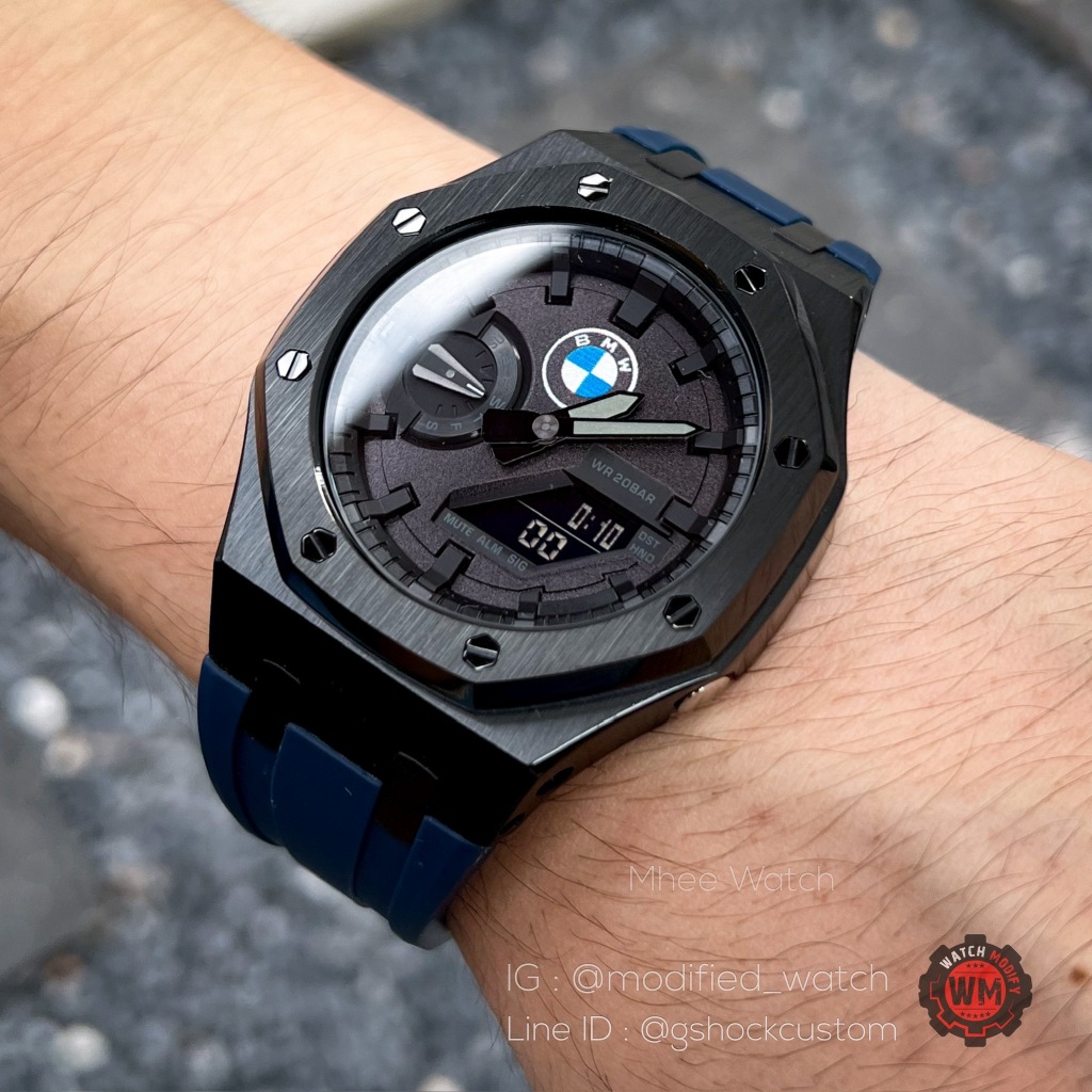 G-Shock Custom BMW Black Steel Blue Rubber Edition | Shopee Thailand