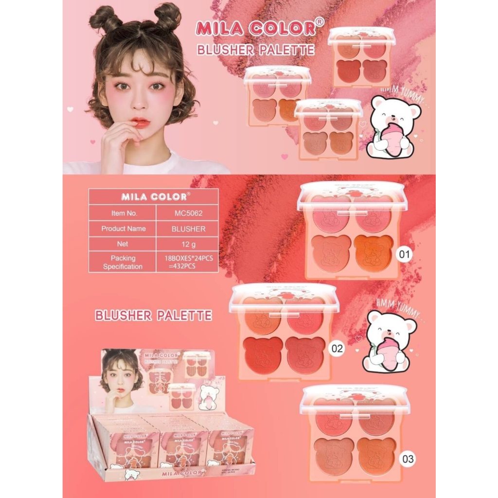 บลัชออน Mila COLOR Blusher Palette | Shopee Thailand