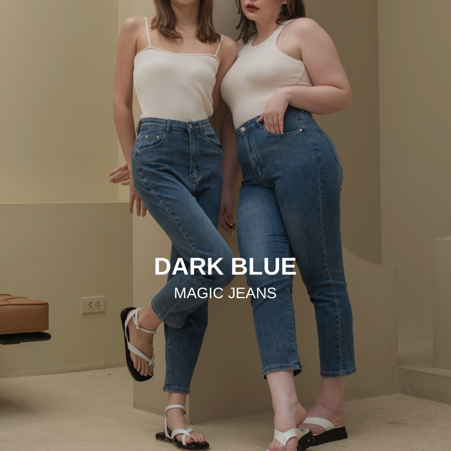 MERMAIDSTUDIO - MAGIC JEANS ยีนส์วิเศษสี DARK BLUE **แนะนำลด1-2ไซส์ และ ...