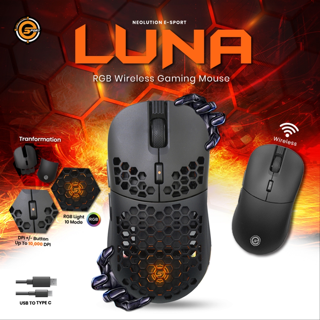 Neolution E-Sport Gaming Mouse Luna เมาส์เกมมิ่งเล่นเกมส์ไร้สาย เม้าส์ ...