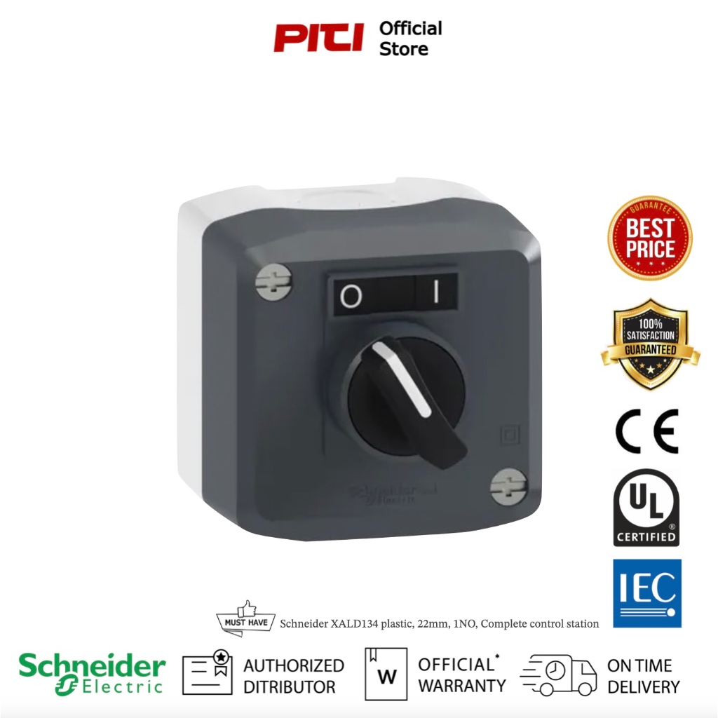 Schneider XALD134 plastic, 1 selector switch, 22mm, 1NO, สวิตซ์ซีเลคเต ...