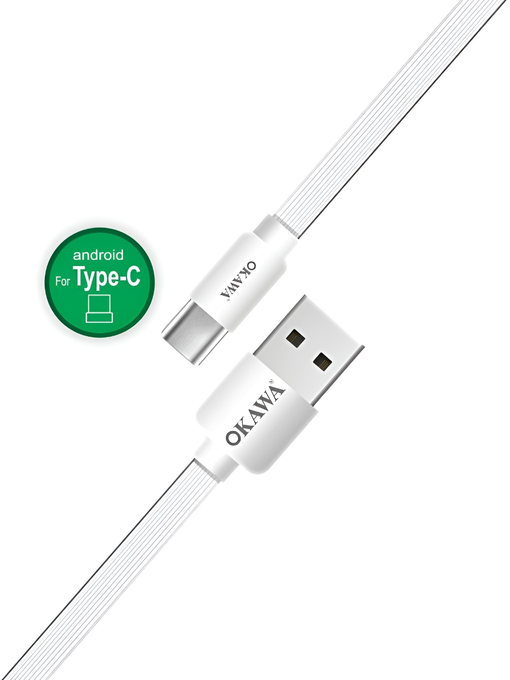 UB-07/C สายชาร์จมือถือโอคาวา USB to Type-C สายเป็นยางแบน ไม่พันกัน ...