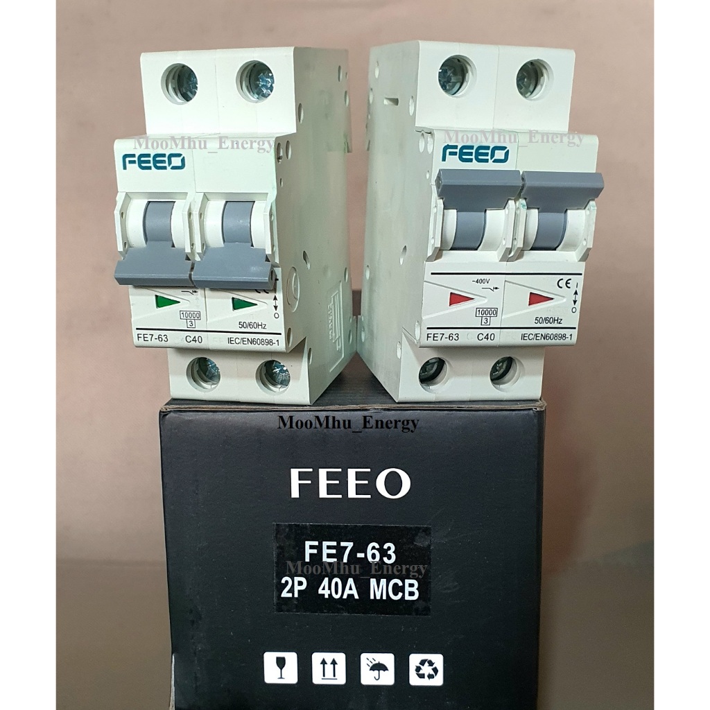 FEEO AC Breaker 2P 40A FE7-63 MCB 400V เบรกเกอร์ เซฟตี้เบรกเกอร์ safety ...