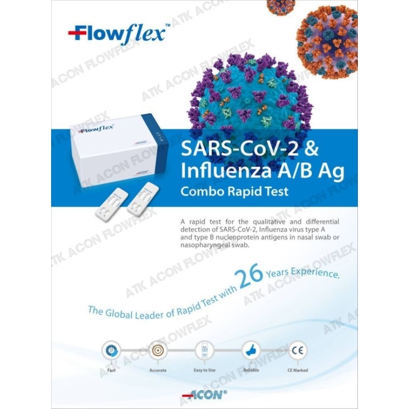 Flowflex SARS-CoV-2 & Influenza A/B Combo Rapid Test (โควิด, ไข้หวัด ...