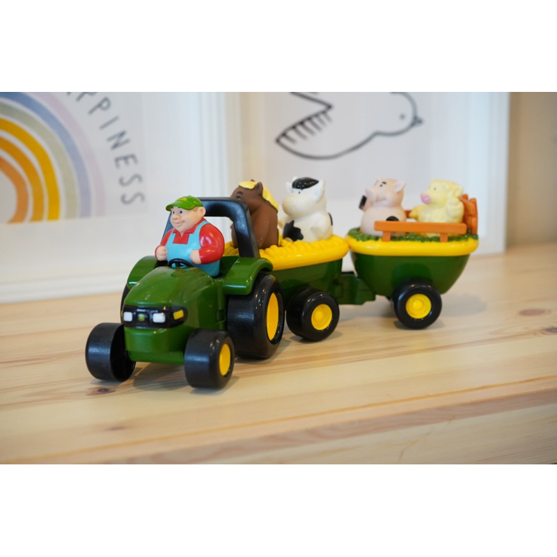 TOMY John Deere Animal Sounds Hayride Musical Tractor Toy with Farm ...