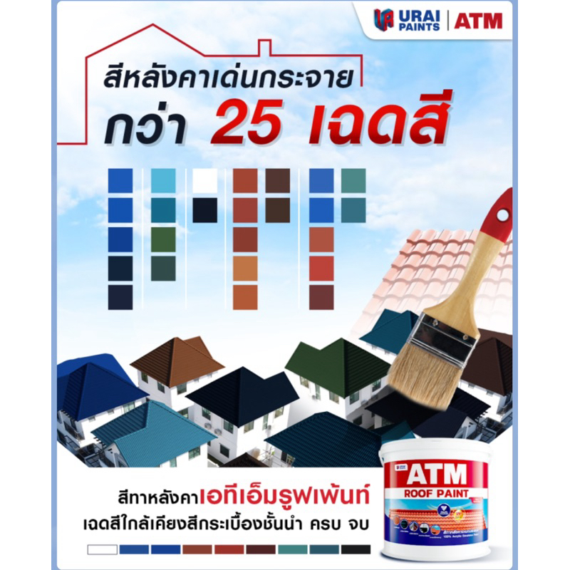 สีทาหลังคา เอทีเอ็ม (ATM Roof Paint)ขนาด 3.785ลิตร | Shopee Thailand