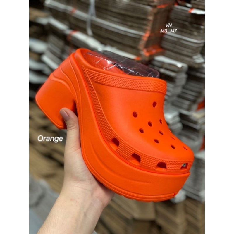 รุ่นใหม่!!รองเท้าแตะส้นสูง crocsใส่ผู้หญิงW5-W9สู่สูง9cm | Shopee Thailand